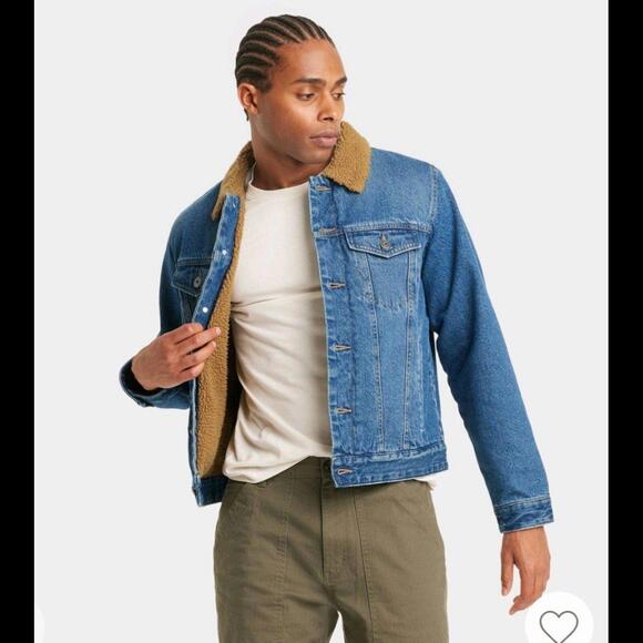 Goodfellow & Co | Jackets & Coats | Trucker Jacket Mens Faux Shearling ...